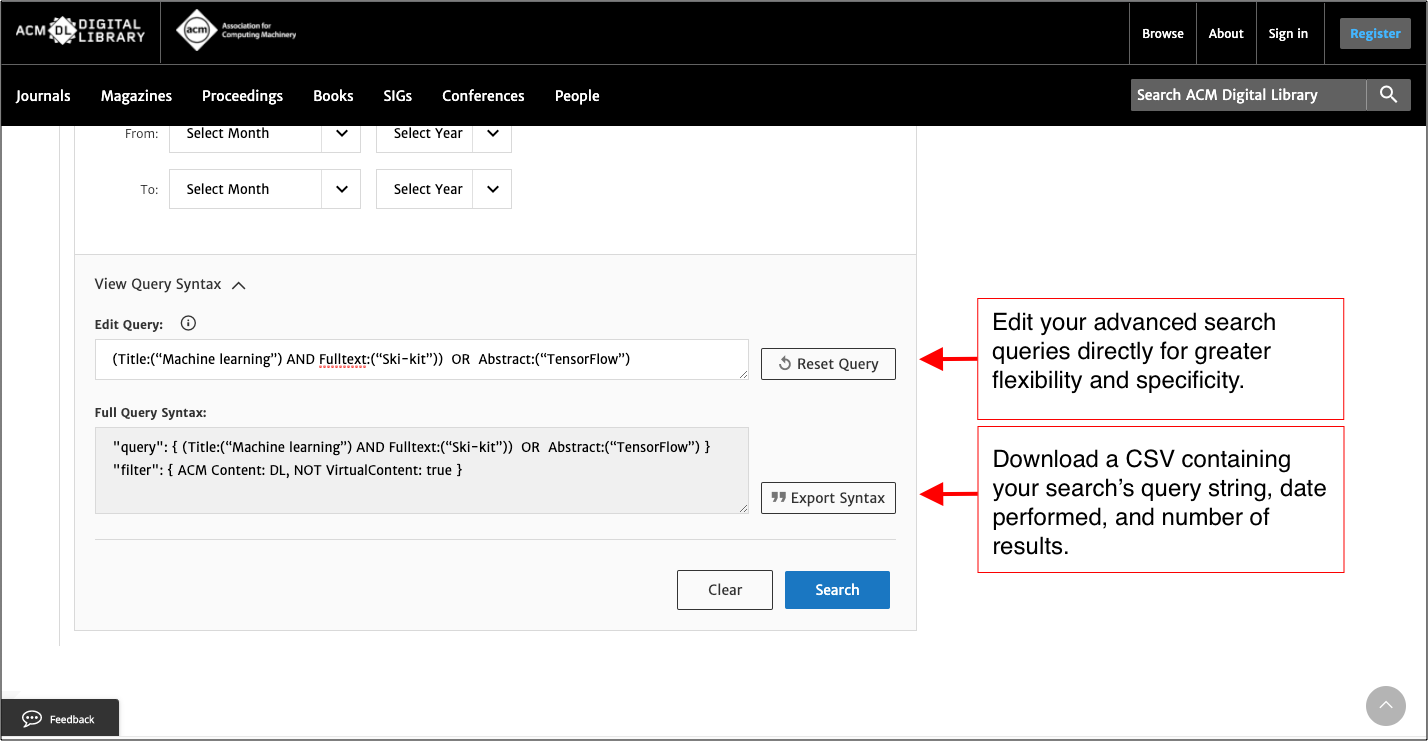 Put a finer point on your ACM Digital Library searches with custom search queries